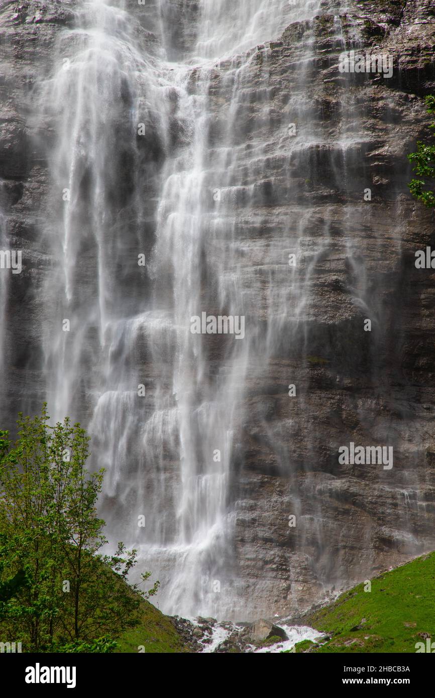 Waterfalls of the Lauterbrunnen valley. Cantone Bern, Switzerland Stock ...