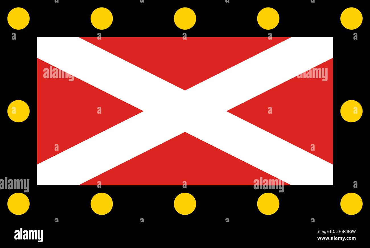 Top view of Hampton Poyle village , UK flag. united kingdom of great ...