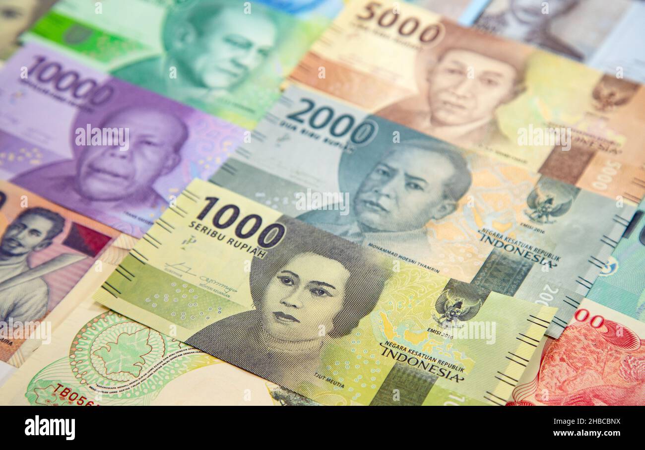 Collection of the indonesian rupiah banknotes Stock Photo - Alamy