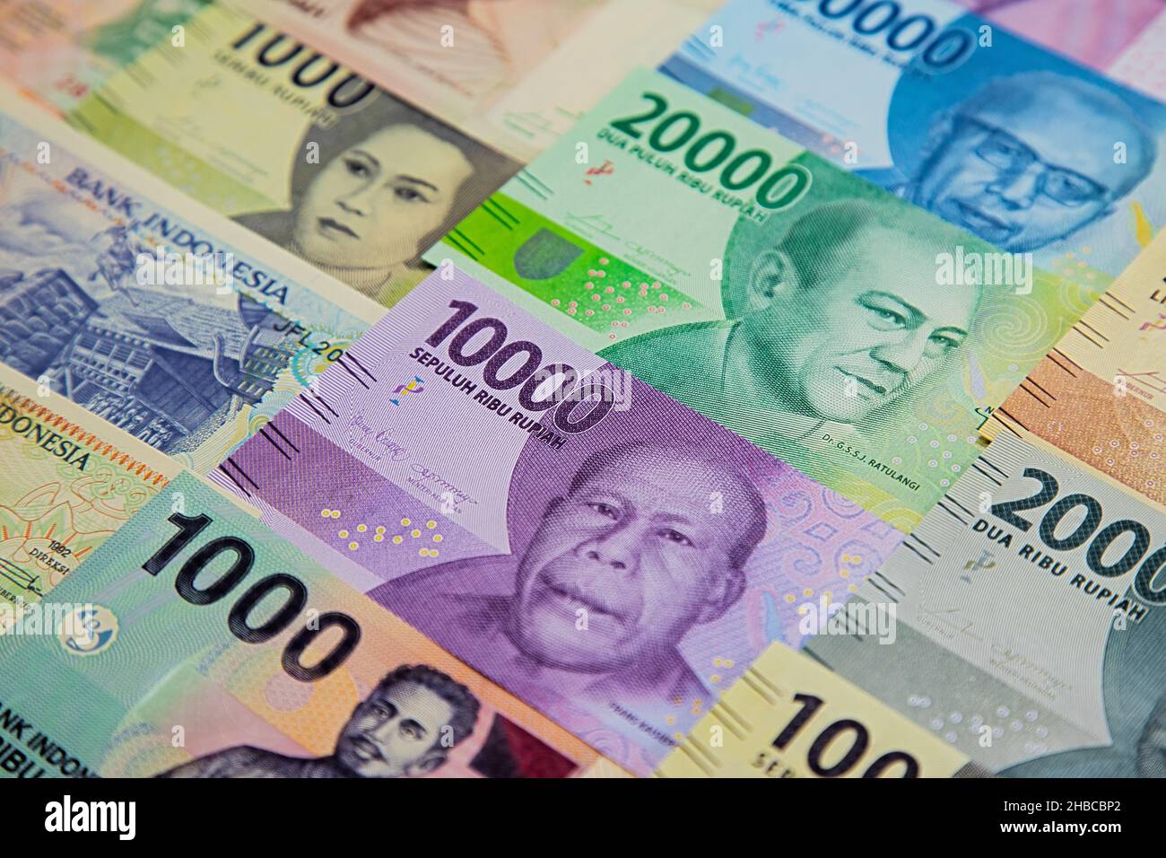 Collection of the Indonesian banknotes (1000 to 50000 Rupiah Stock ...