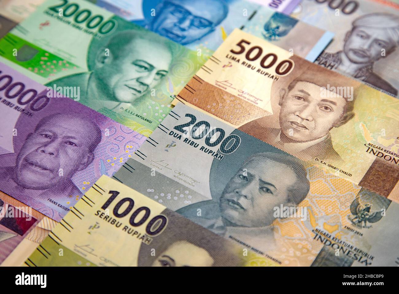 Collection of the Indonesian banknotes (1000 to 50000 Rupiah Stock ...