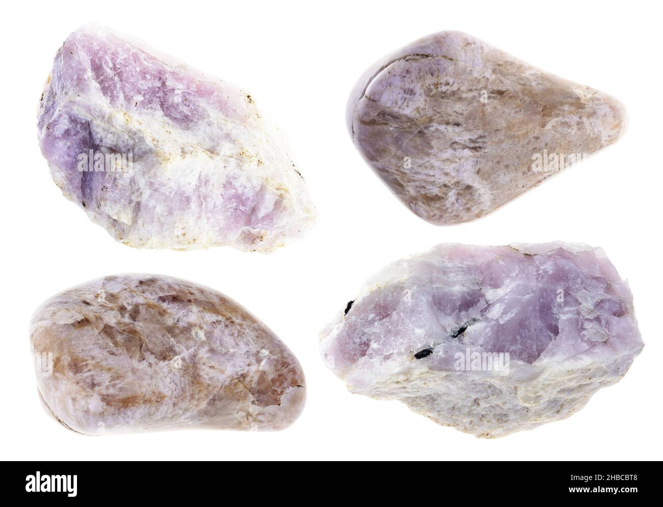 set of various Ussingite stones cutout on white background Stock Photo ...