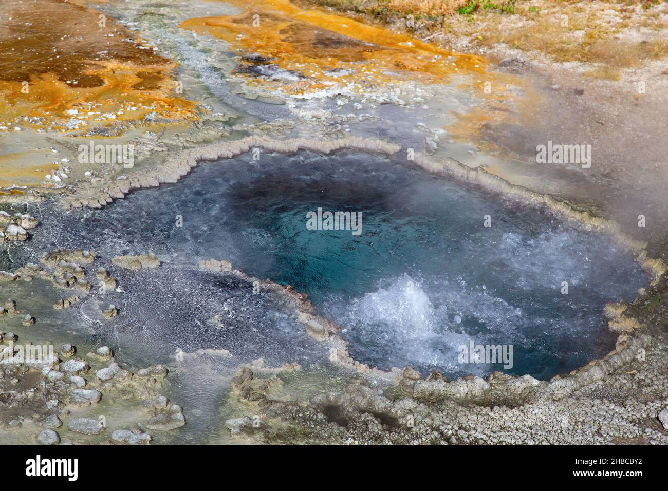 Colorful hot water pool in the Yellowstone National park, USA Stock ...