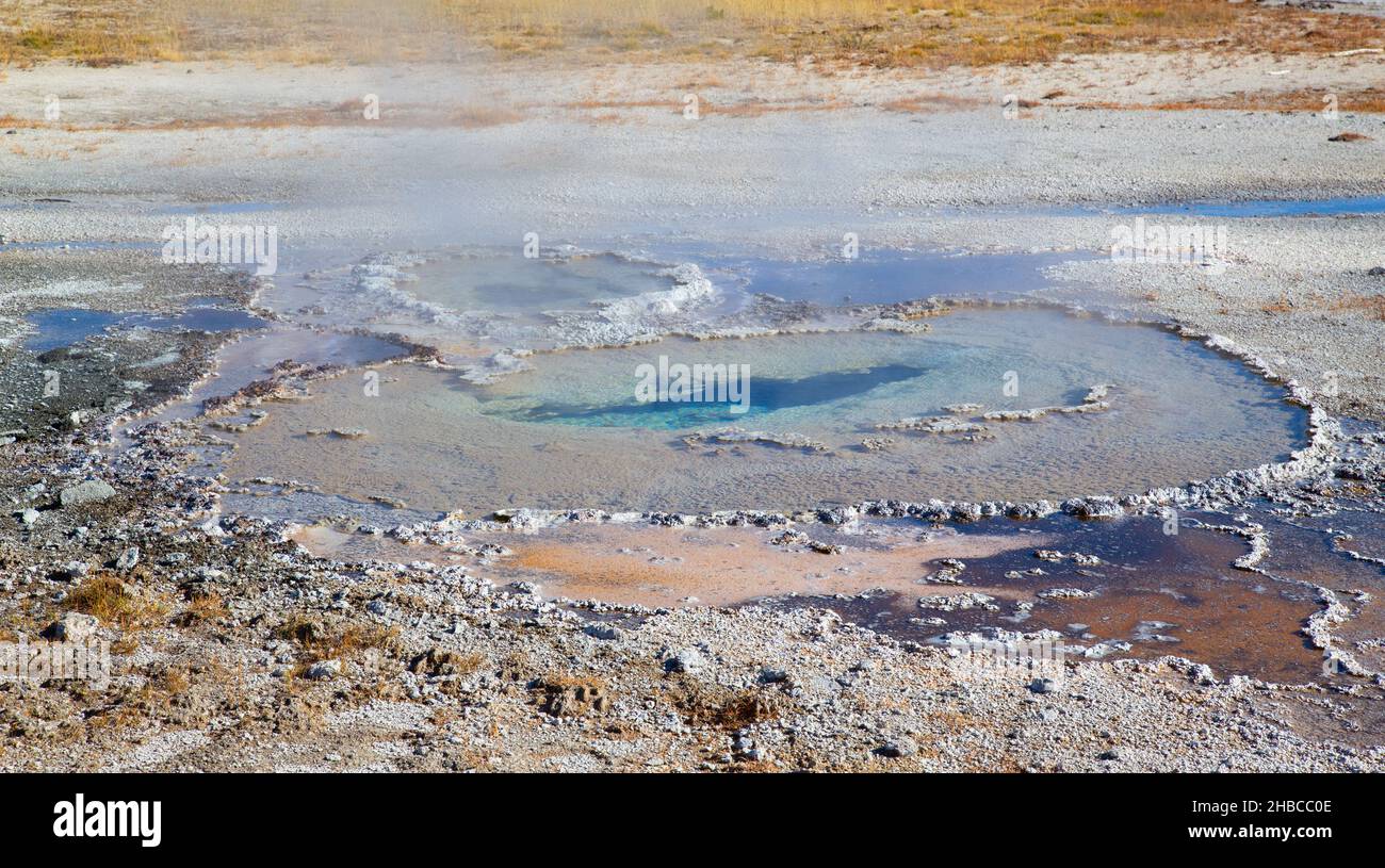 Colorful hot water pool in the Yellowstone National park, USA Stock ...