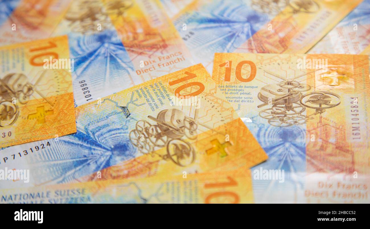 Collection of the new swiss banknotes (issued in 2017-2019 Stock Photo ...