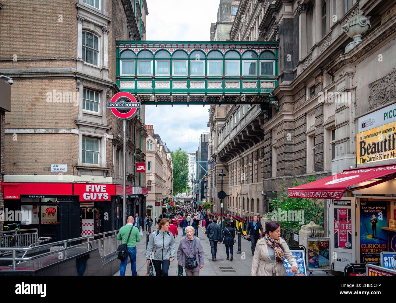 London, UK - September 4 2015: View of the crowded pedestrianised part ...