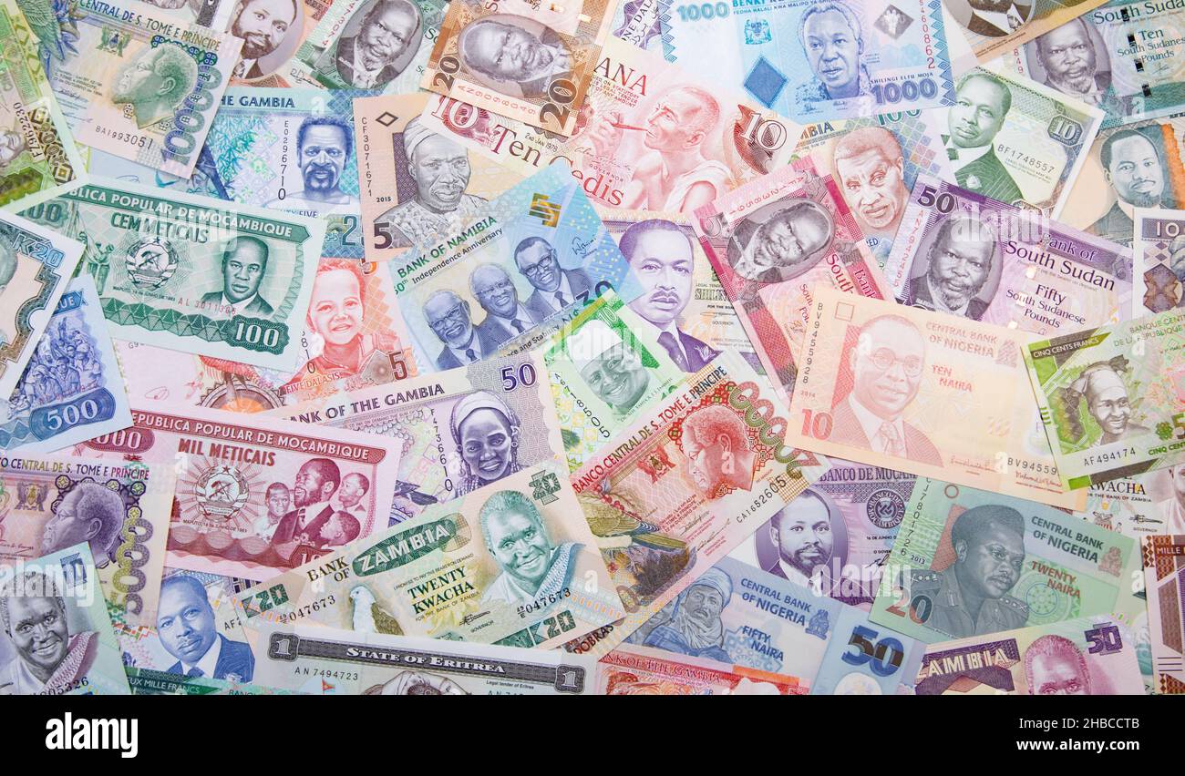 Variety of the African banknotes Stock Photo - Alamy