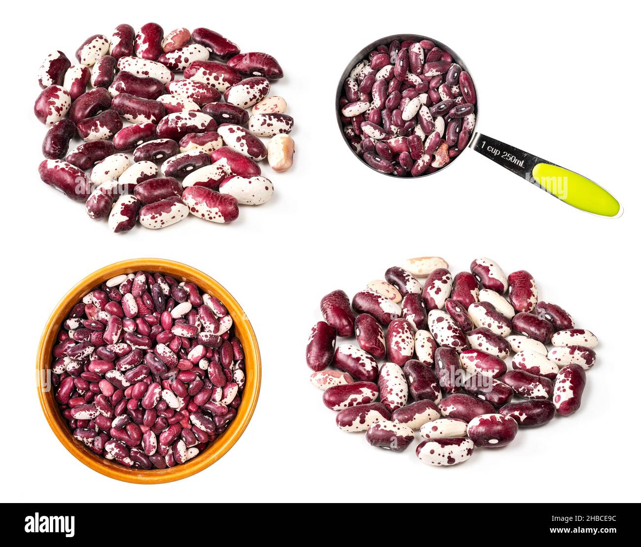 set of red rajma beans cutout on white background Stock Photo - Alamy