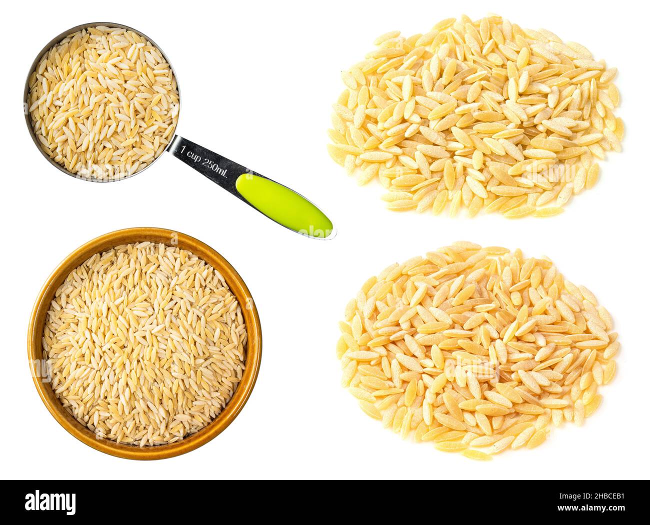 set of risoni pastina cutout on white background Stock Photo - Alamy
