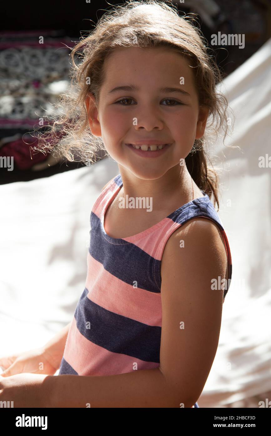 A summer portrait of a young girl Stock Photo - Alamy