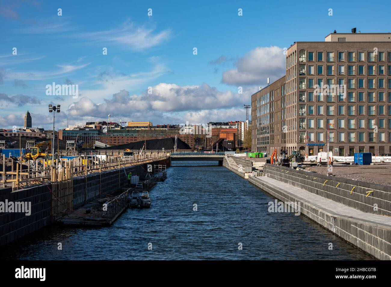 Canal in Sompasaari district of Helsinki, Finland Stock Photo - Alamy