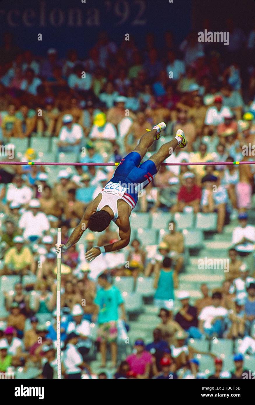 David Volz (USA) competing in the pole vault the 1992 Olympic Summer ...