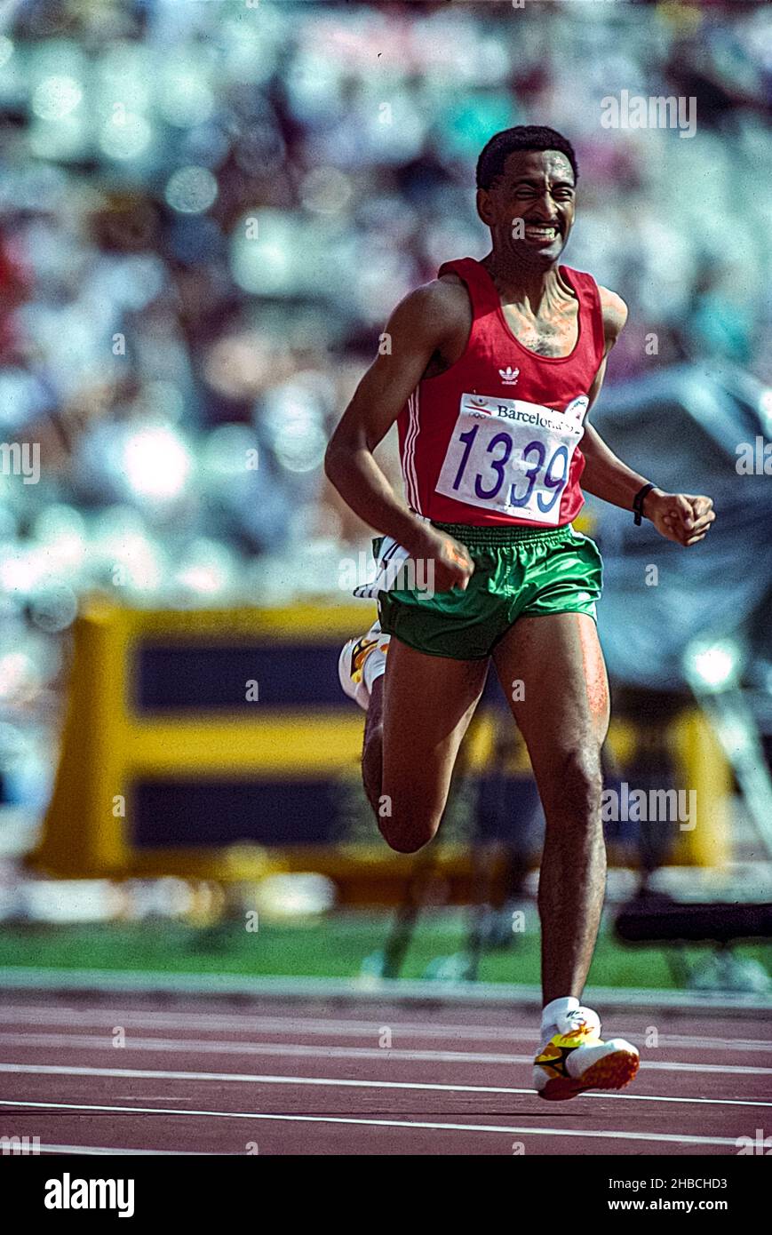 Mohamed Al-Malky (OMA) competing in the men's 400m R1 at the 1992 Olympic Summer Games Stock ...
