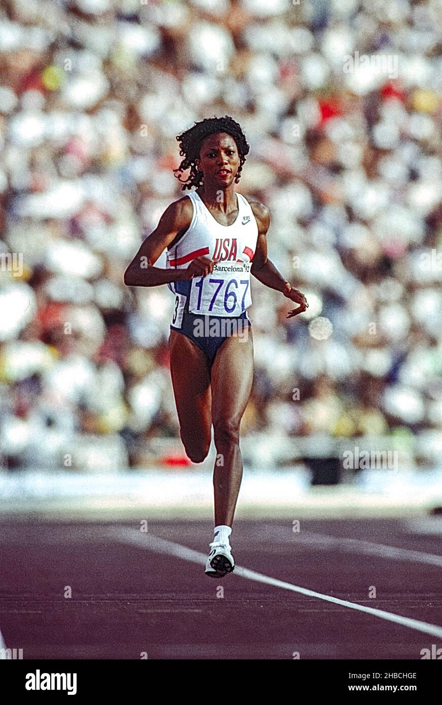 Rochelle Stevens (USA) competing in the women's 400m R1 at the 1992 ...