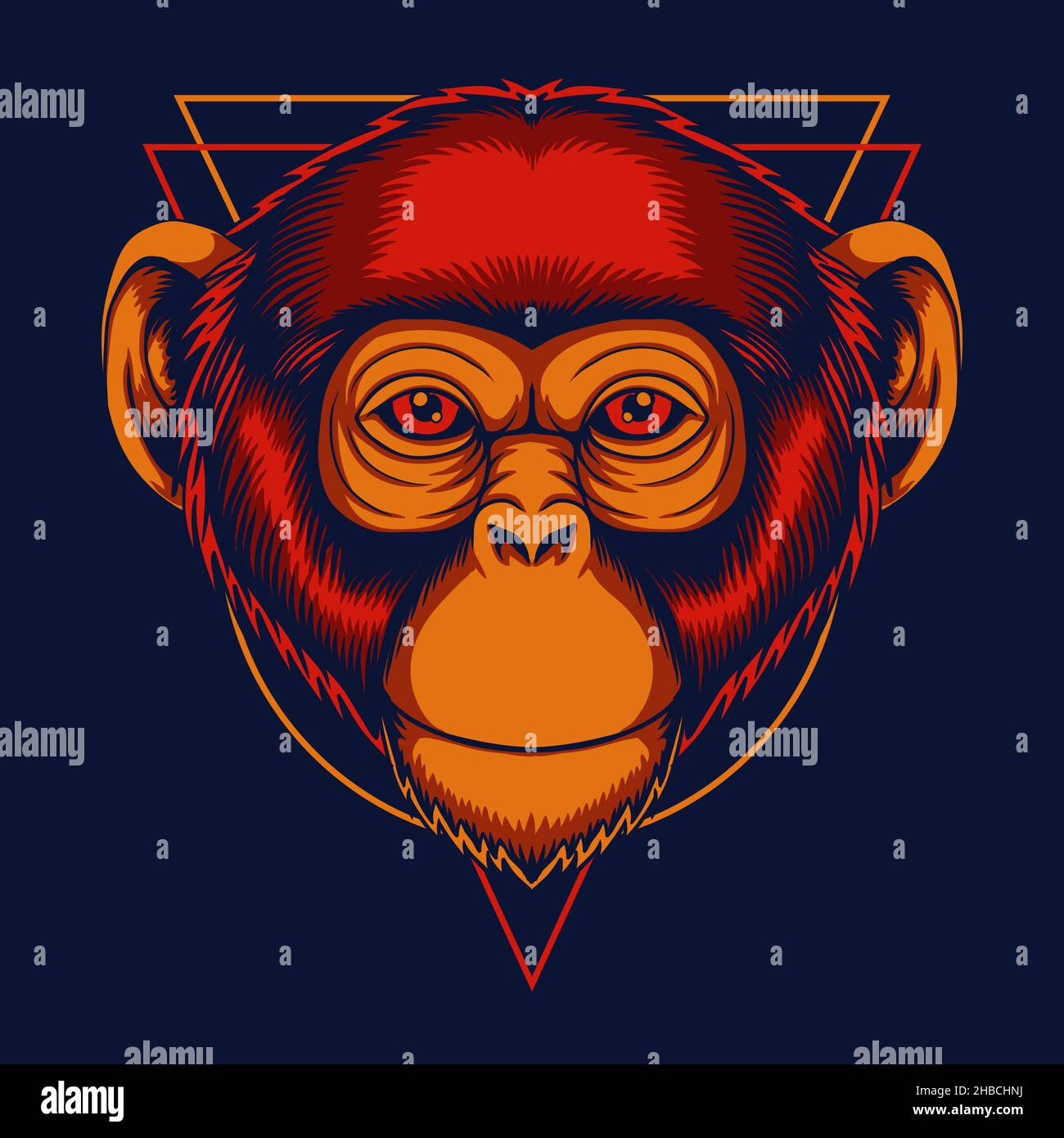Chimpanzee head vector illustration Stock Vector Image & Art - Alamy