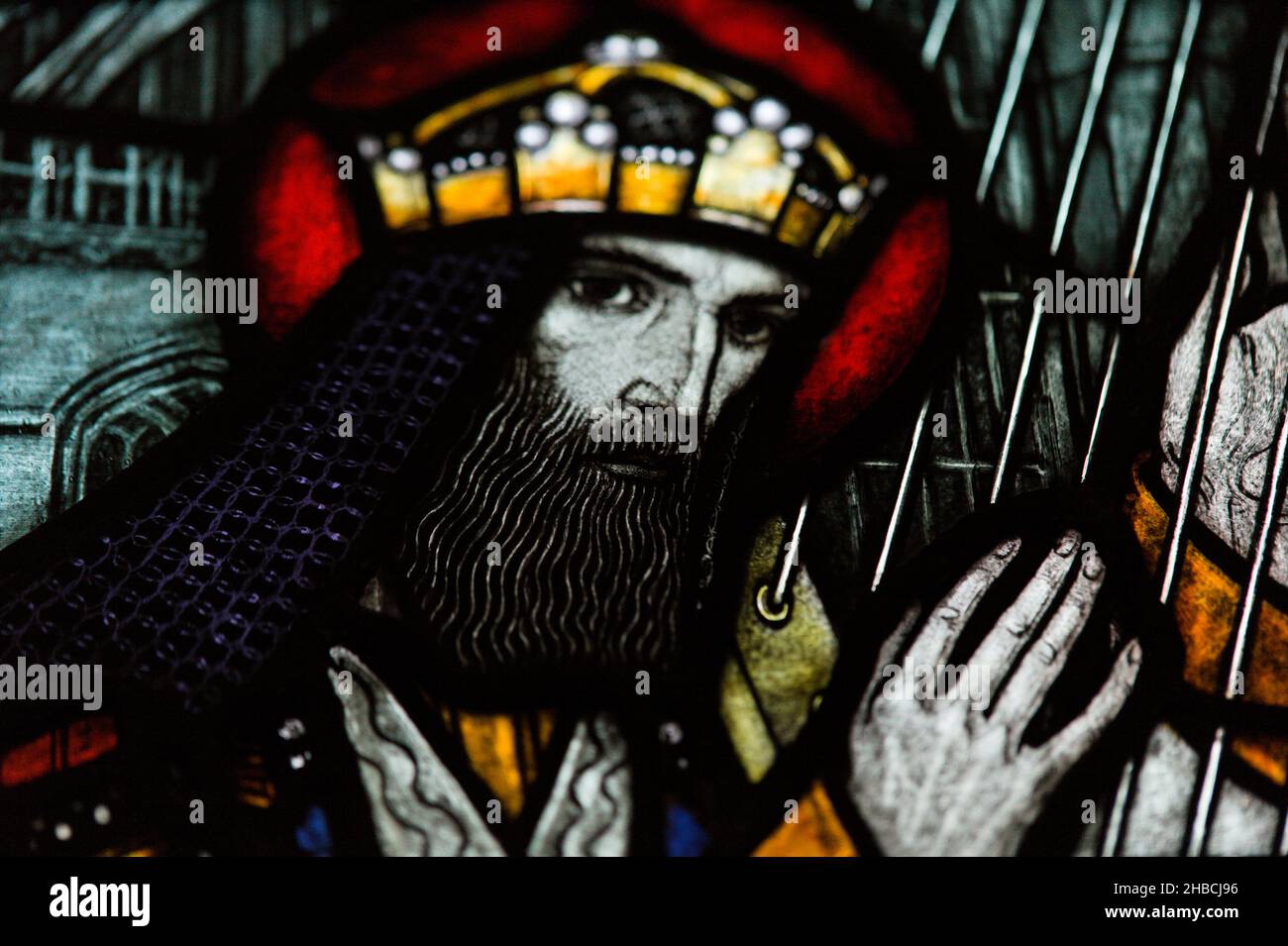 Stained Glass Panel Abstract Depicting David, King of Israel Stock ...