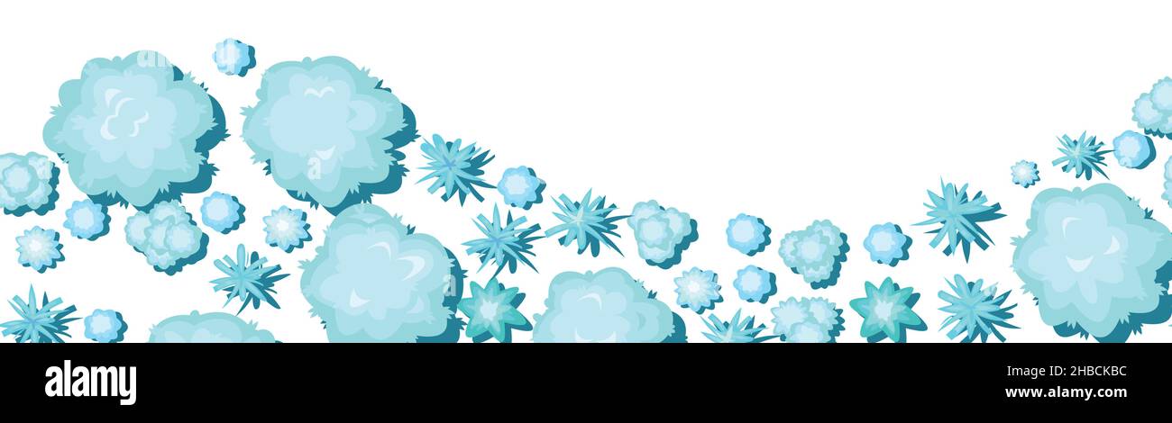 Winter landscape top view. Snowy frosty nature in cold season. From ...