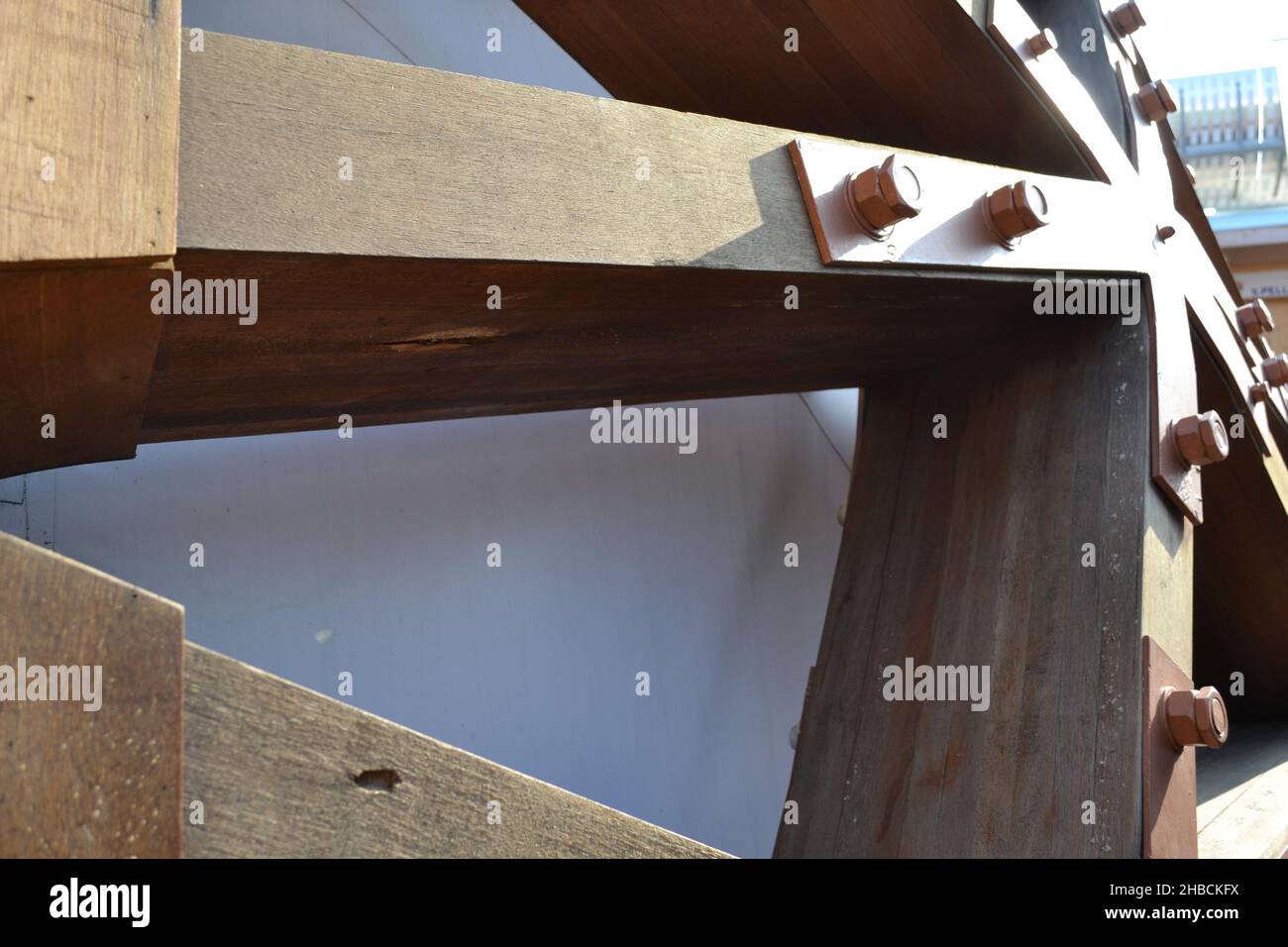 Close-up View of the Interlocking Strong Structure in Wooden Beams ...