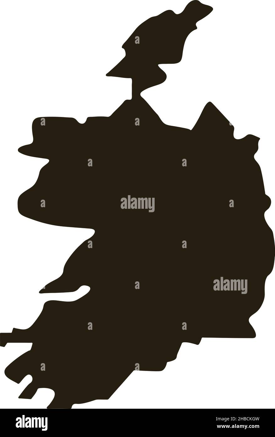 Map of Ireland. Solid black map vector illustration Stock Vector Image ...