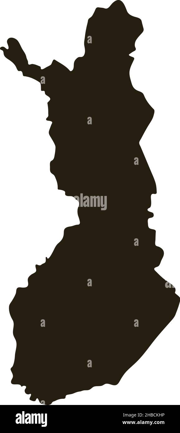Map of Finland. Solid black map vector illustration Stock Vector Image ...