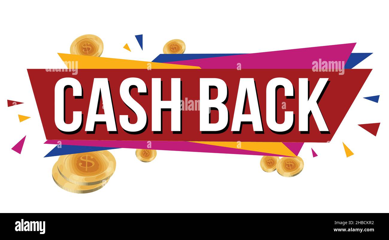 Cash back banner design on white background, vector illustration Stock ...