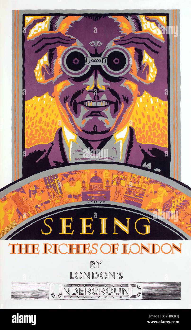 Vintage advertisement for London transit system, London Underground ...