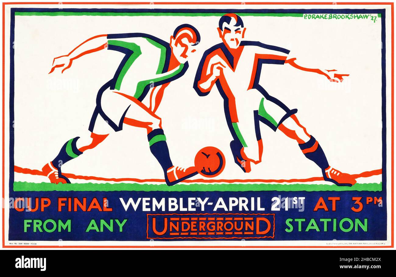 Cup Final Wembley; April 21st, by Percy Drake Brookshaw, 1928 - Vintage ...