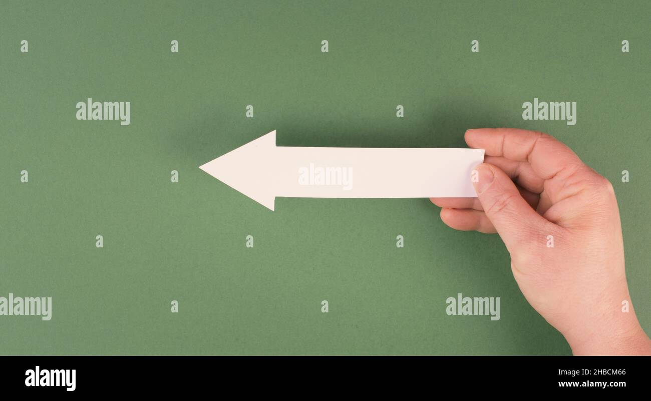 Arrow showing to the left side, pointing to a direction, business ...