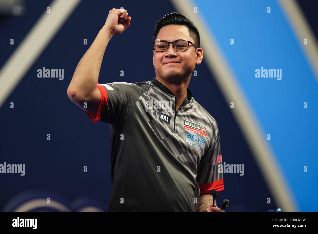 Roxby-John Rodriguez celebrates after winning his match against Nick ...