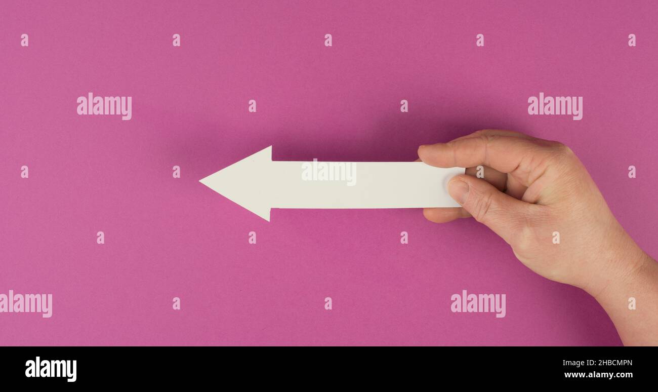 Arrow showing to the left side, pointing to a direction, business ...