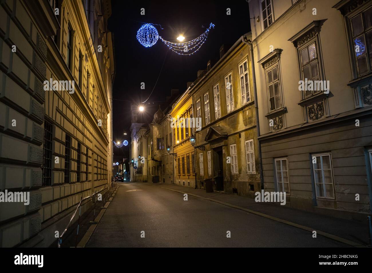 Zagreb, Croatia – December 2021. Advent, Christmas decorations in the ...