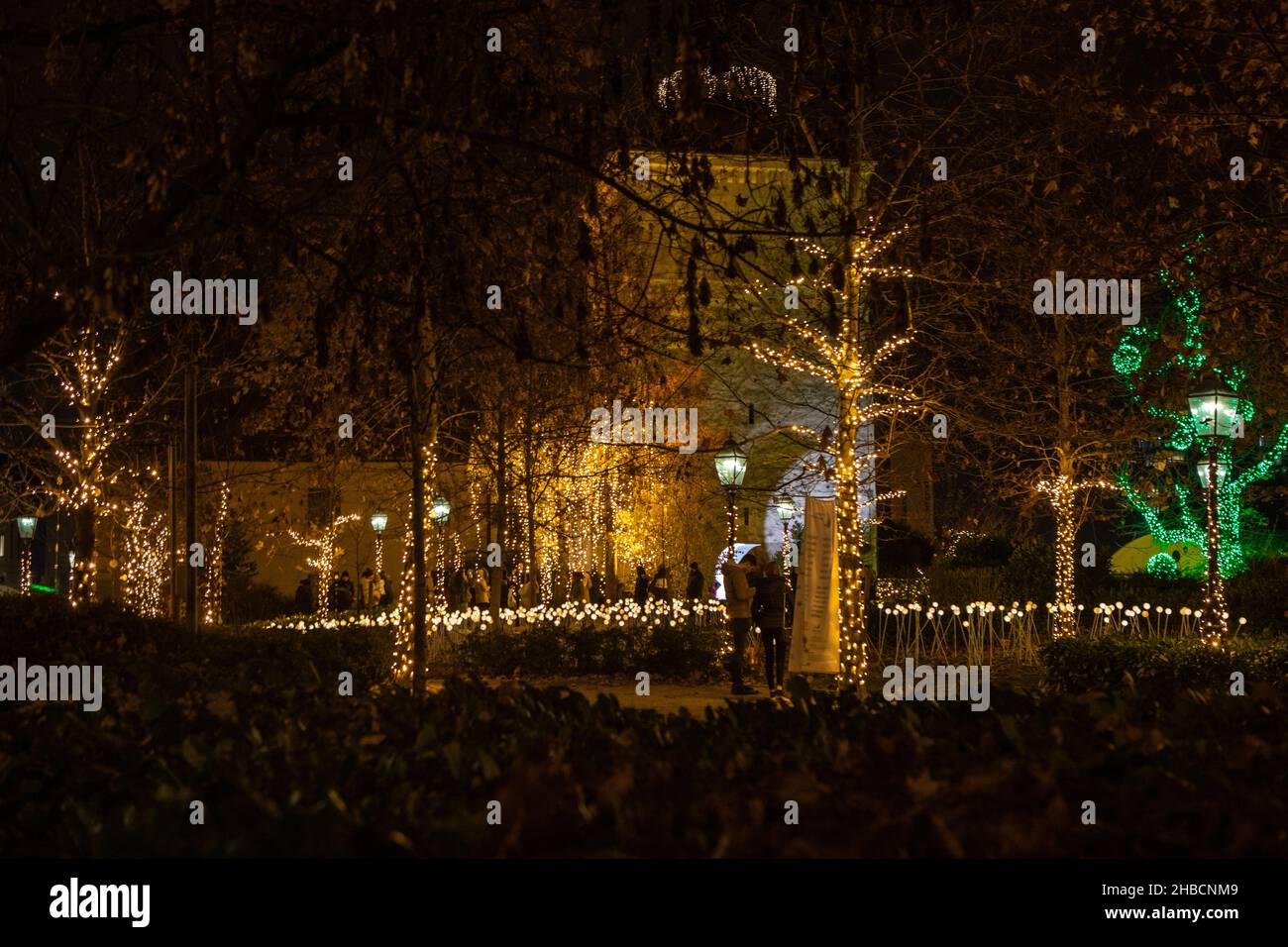 Zagreb, Croatia – December 2021. Advent, Christmas decorations in the ...