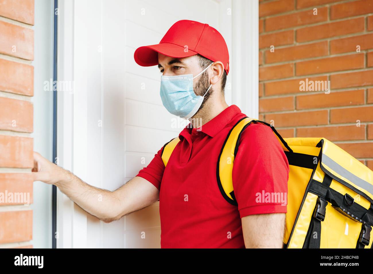 Ringing door bell mask hi-res stock photography and images - Alamy