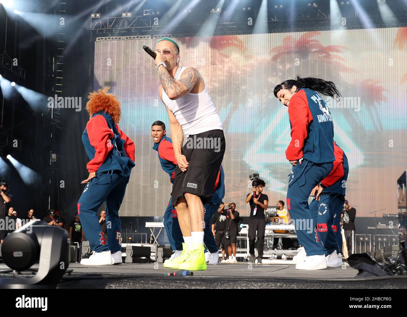 MIAMI, FL-DEC 18: Nio Garcia performs during Vibra Urbana day one at Miami Dade County Fair and ...