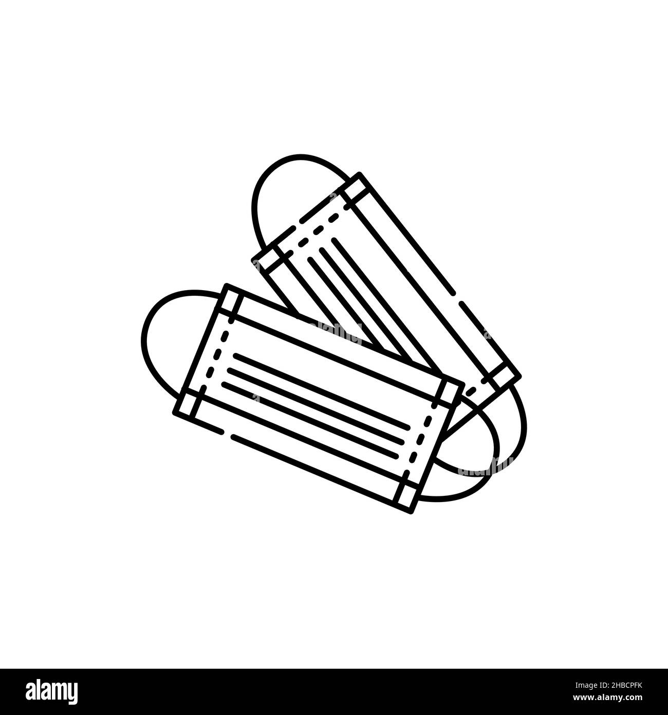 Breathing medical respiratory mask color line icon. Isolated vector ...