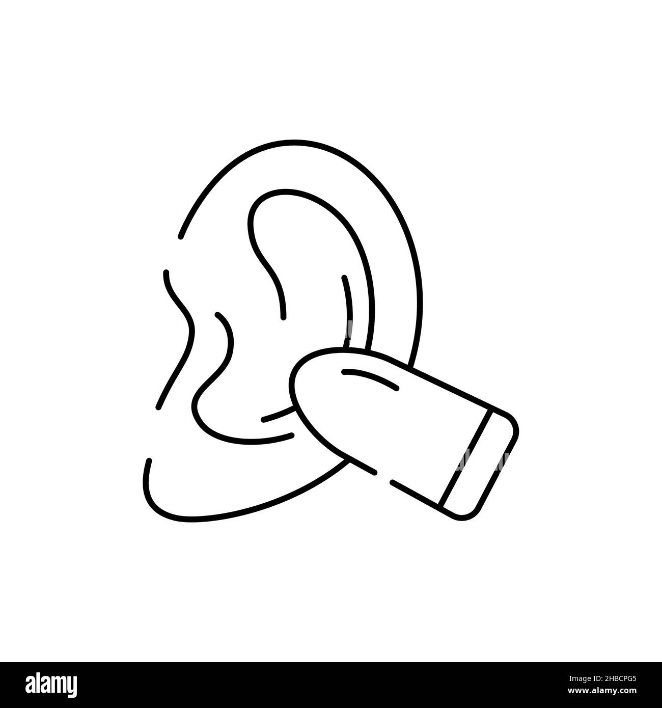 Ear plug color line icon. Disability. Isolated vector element. Outline ...
