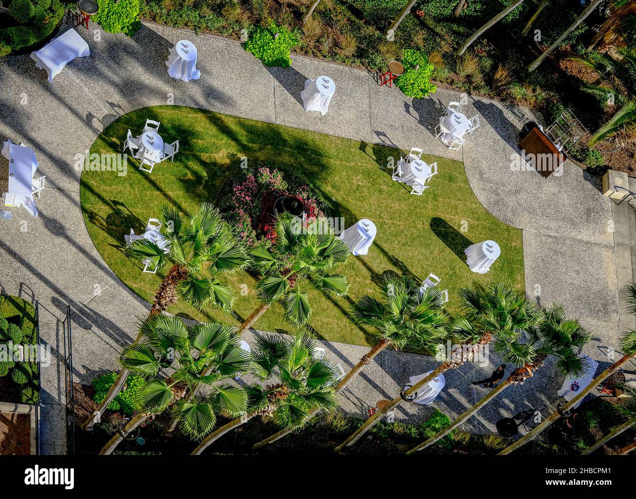 Formal Tables at Outdoor Event Stock Photo - Alamy