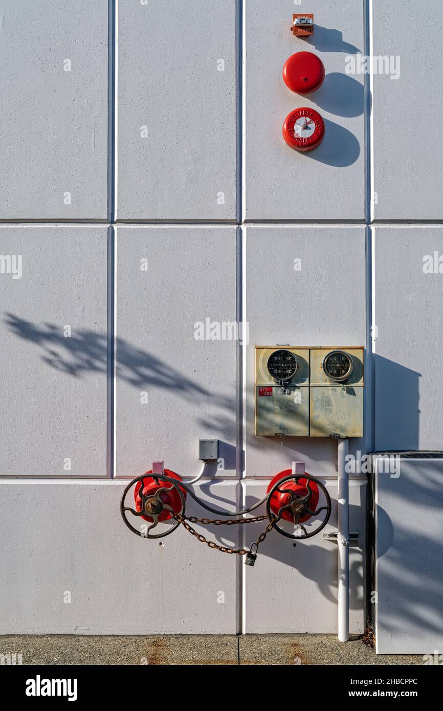 Fire protection gate valves and alarm on an office building in Issaquah ...