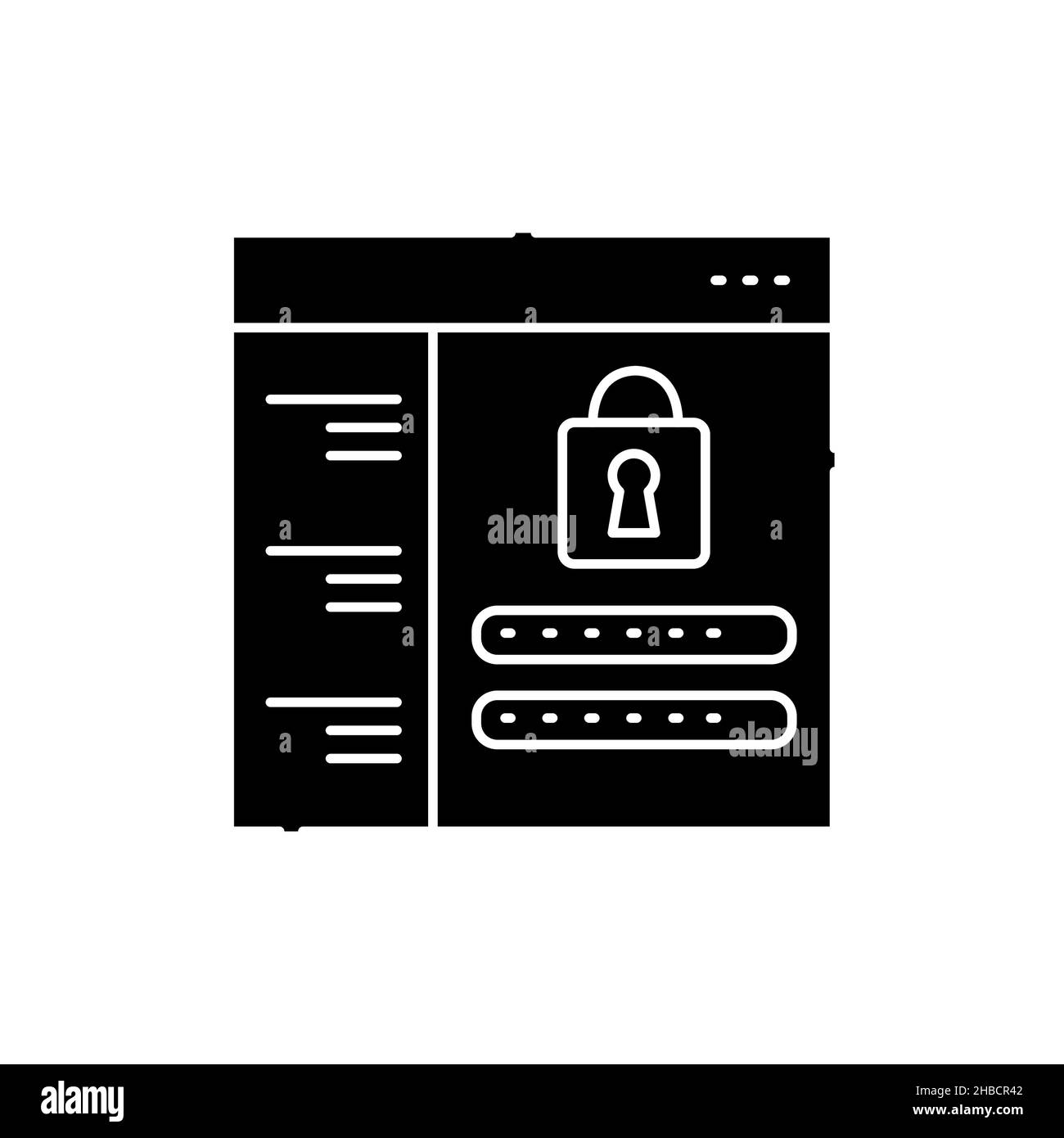 Password manager icon Black and White Stock Photos & Images - Alamy
