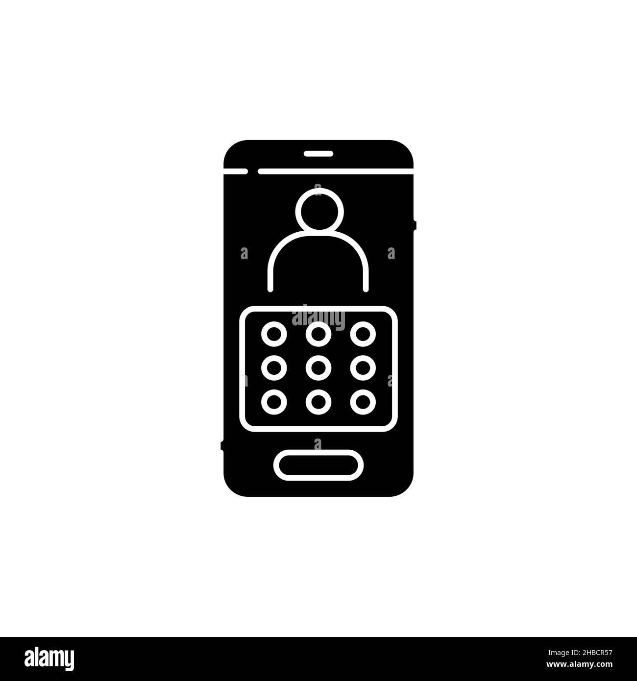 Password On Smartphone Color Line Icon Isolated Vector Element Outline Pictogram For Web Page