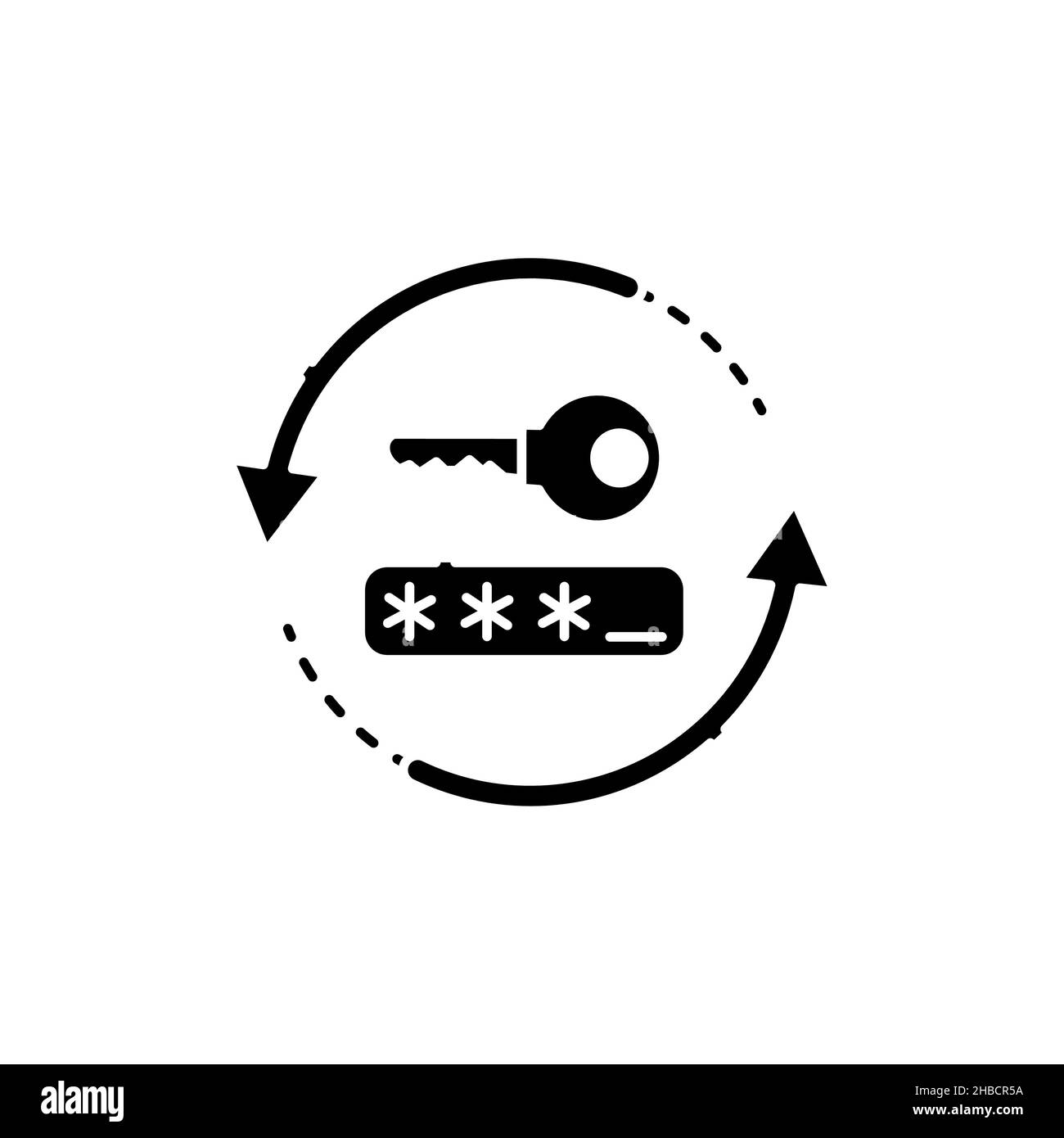 Password change color line icon. Isolated vector element. Outline ...