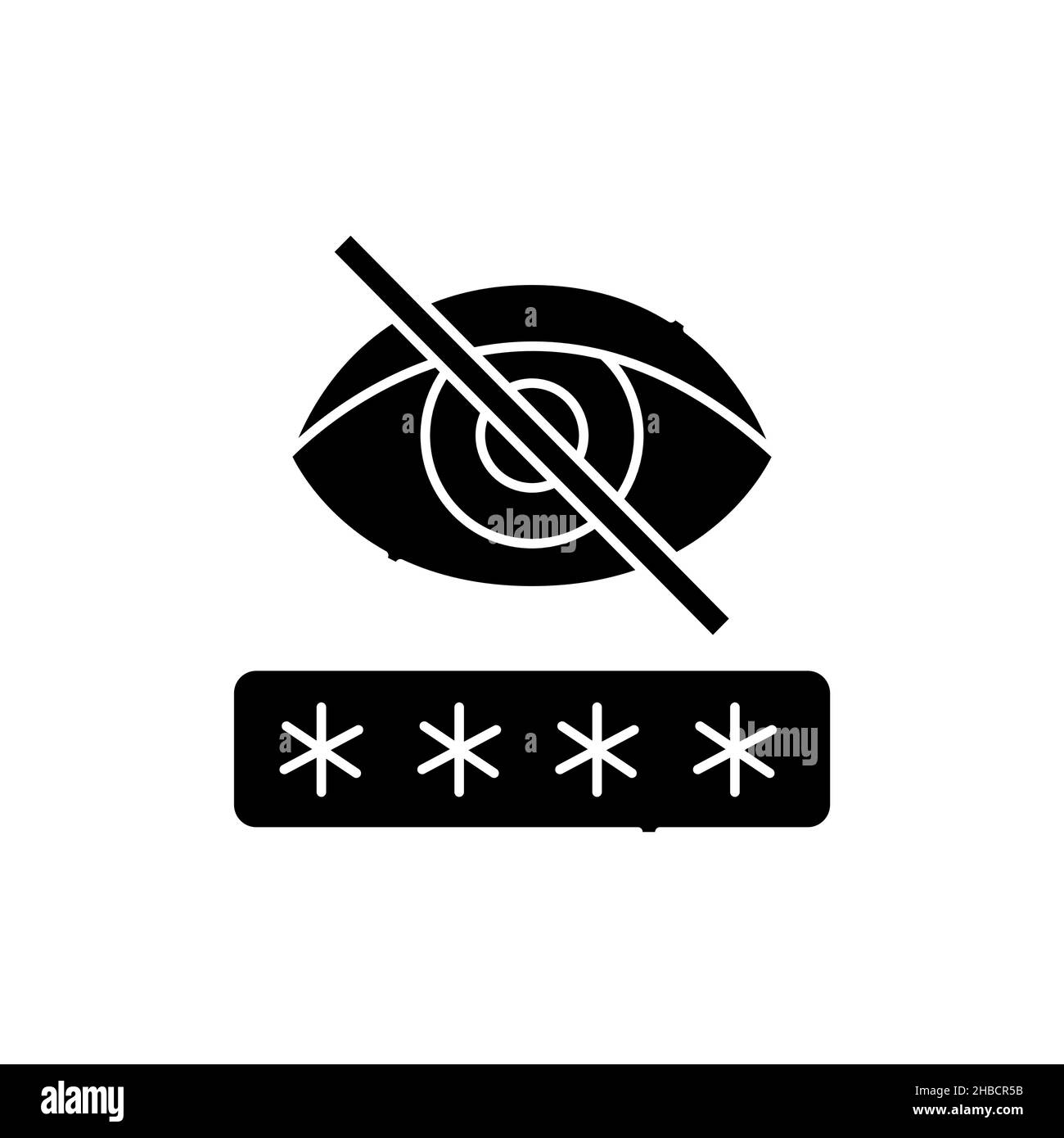 Hide Password Color Line Icon Isolated Vector Element Outline Pictogram For Web Page Mobile