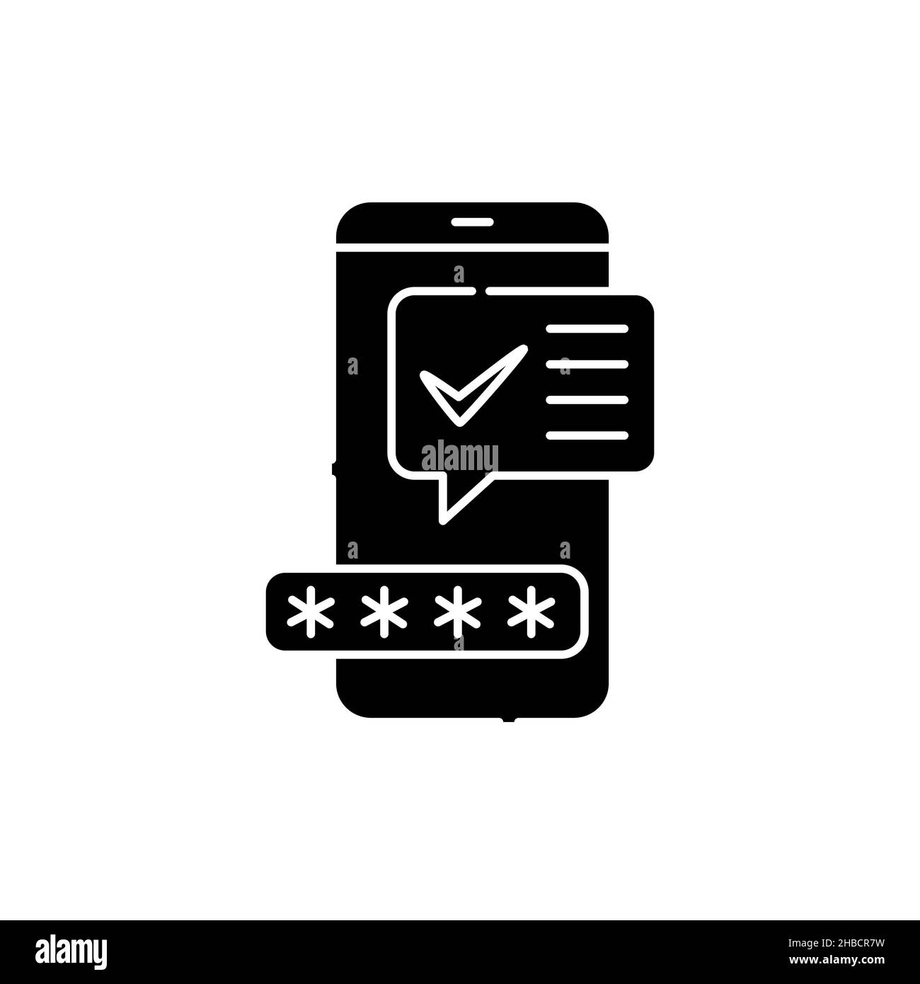 Confirmation by phone color line icon. Isolated vector element. Outline ...