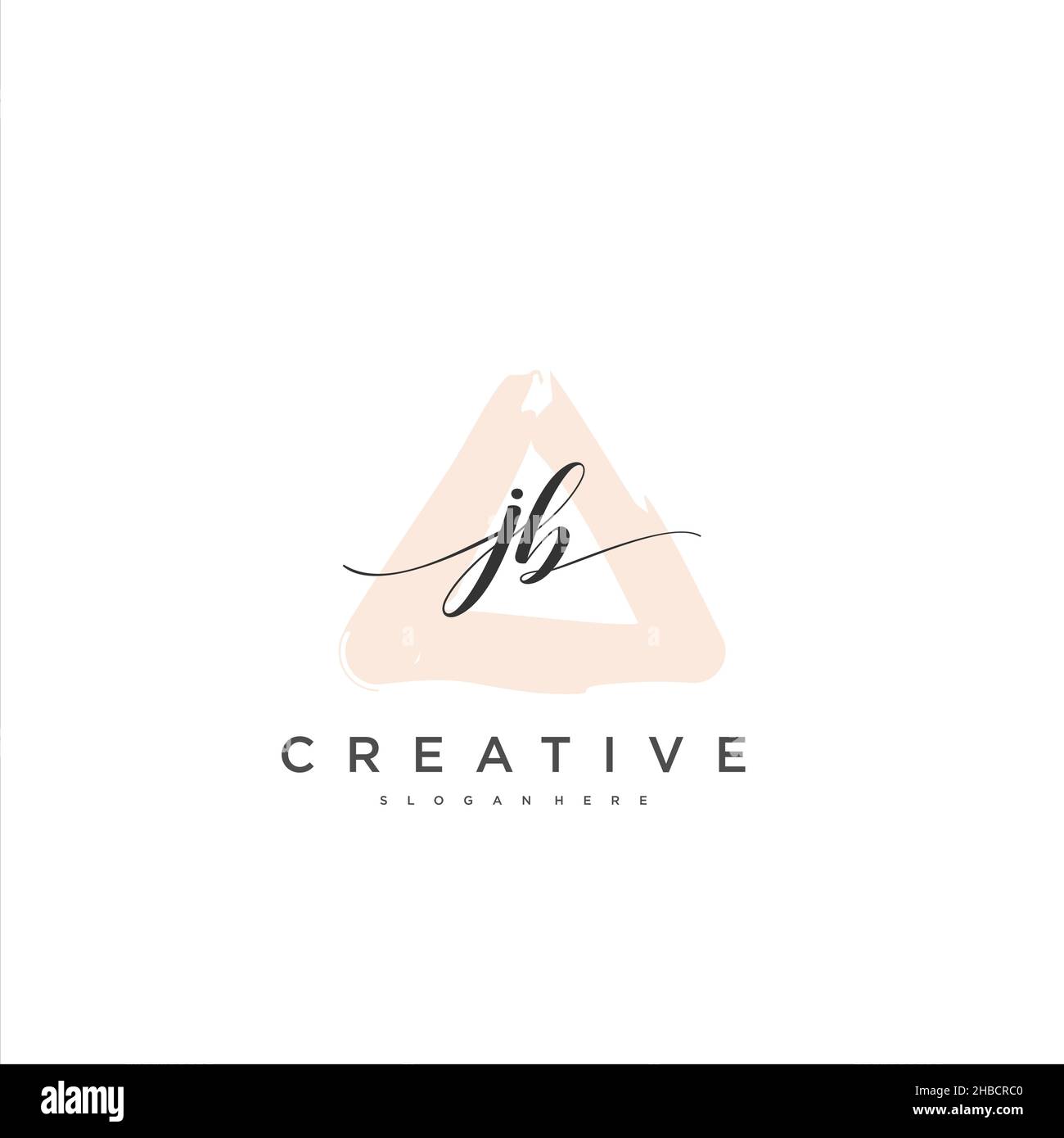 JB Initial handwriting minimalist geometric logo template vector art ...