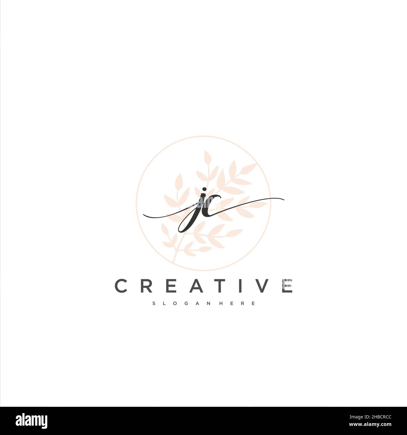 JC Initial handwriting minimalist geometric logo template vector art ...