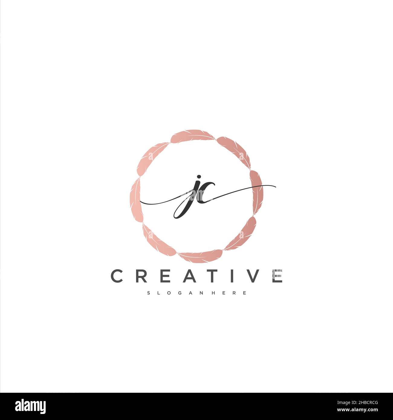 JC Initial handwriting minimalist geometric logo template vector art ...