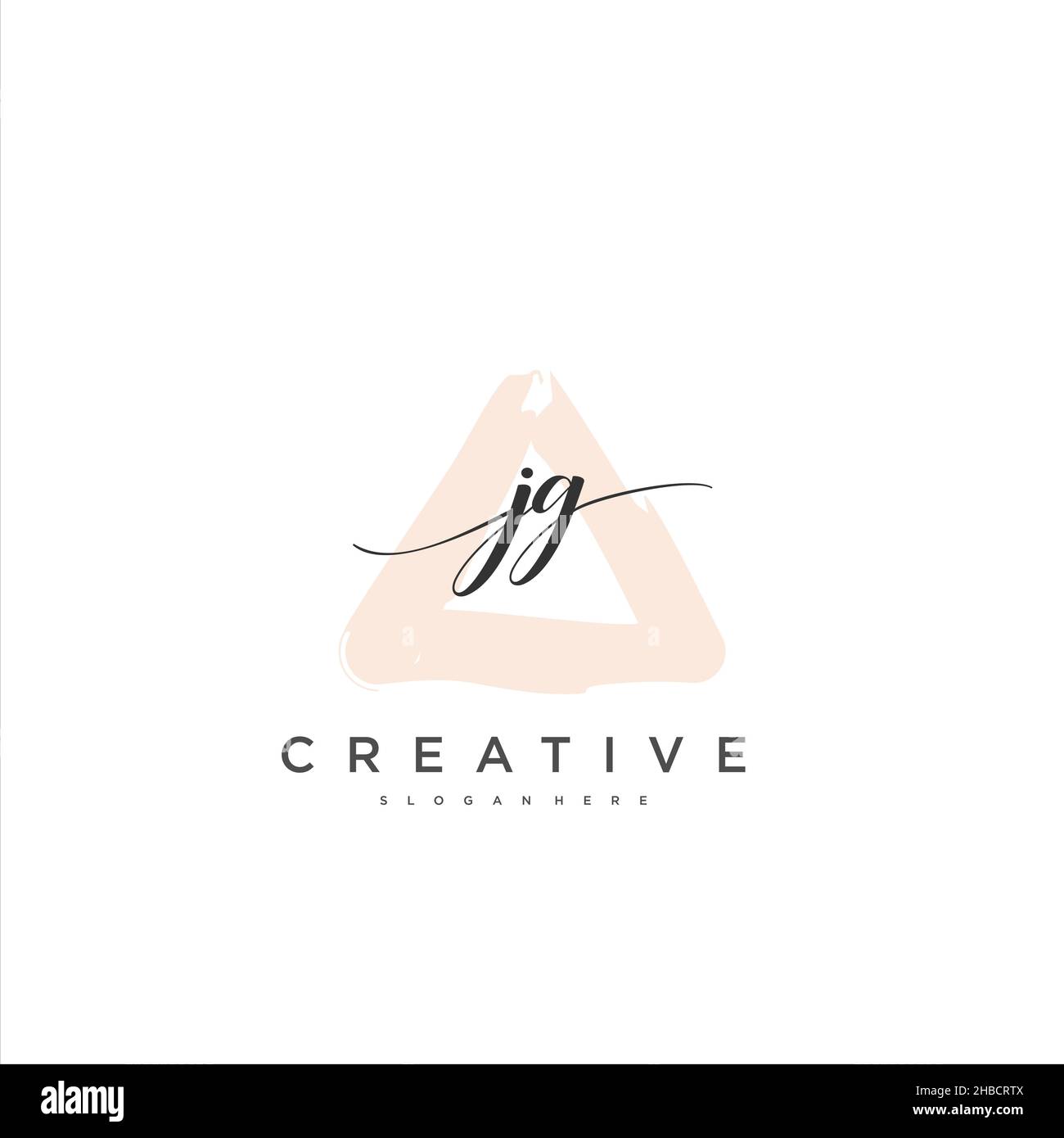 JG Initial handwriting minimalist geometric logo template vector art ...