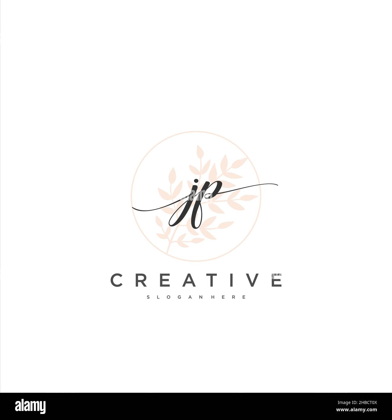 JP Initial handwriting minimalist geometric logo template vector art ...