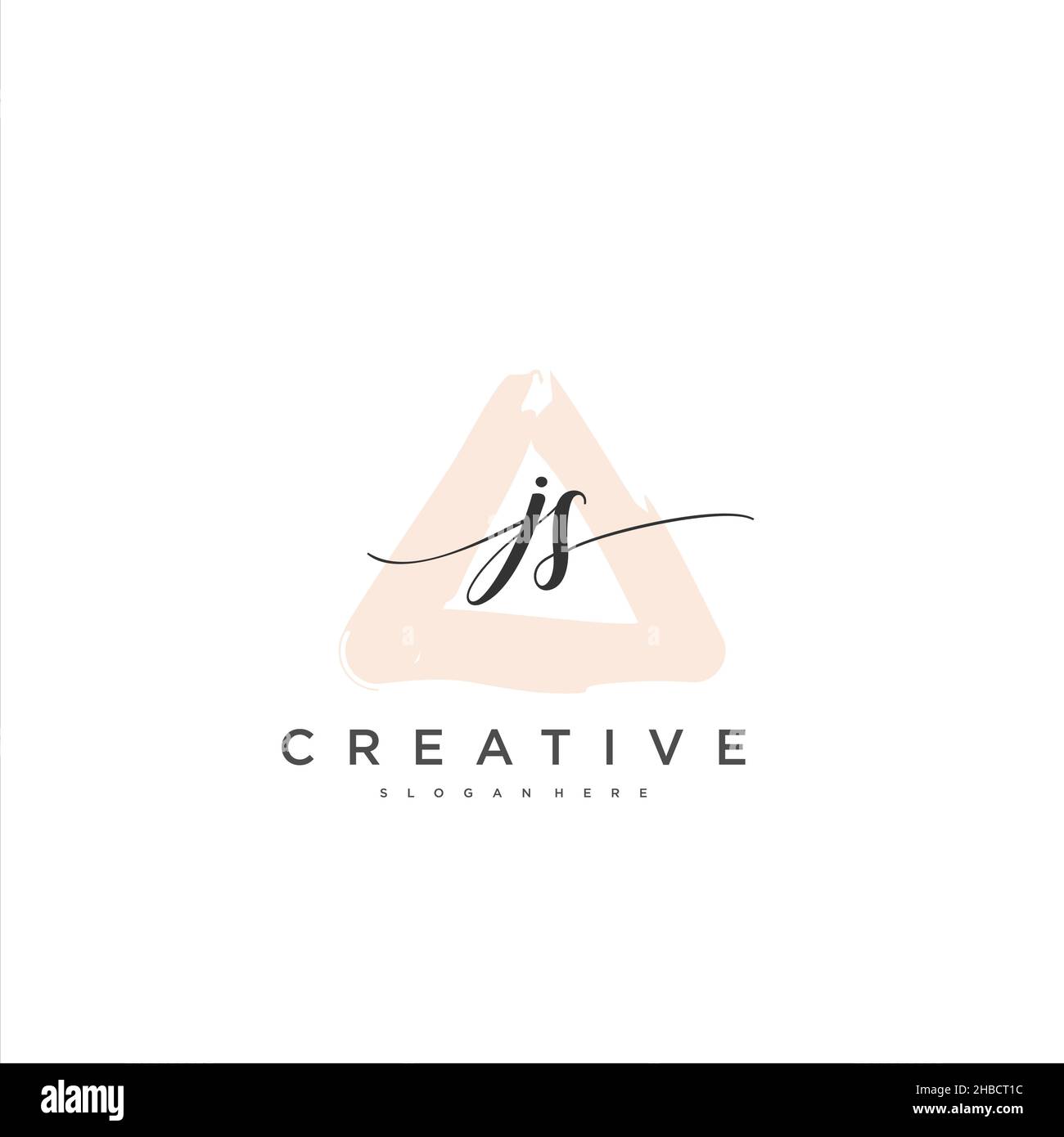 JS Initial handwriting minimalist geometric logo template vector art ...