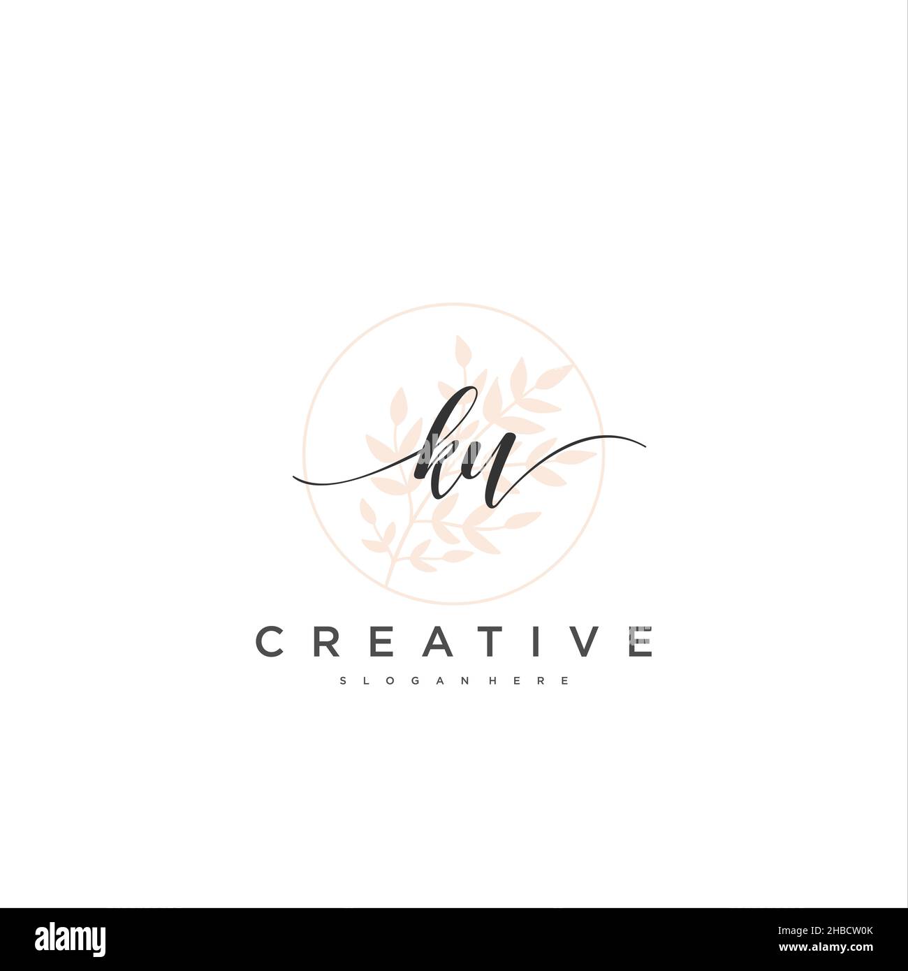 KU Initial handwriting minimalist geometric logo template vector art ...
